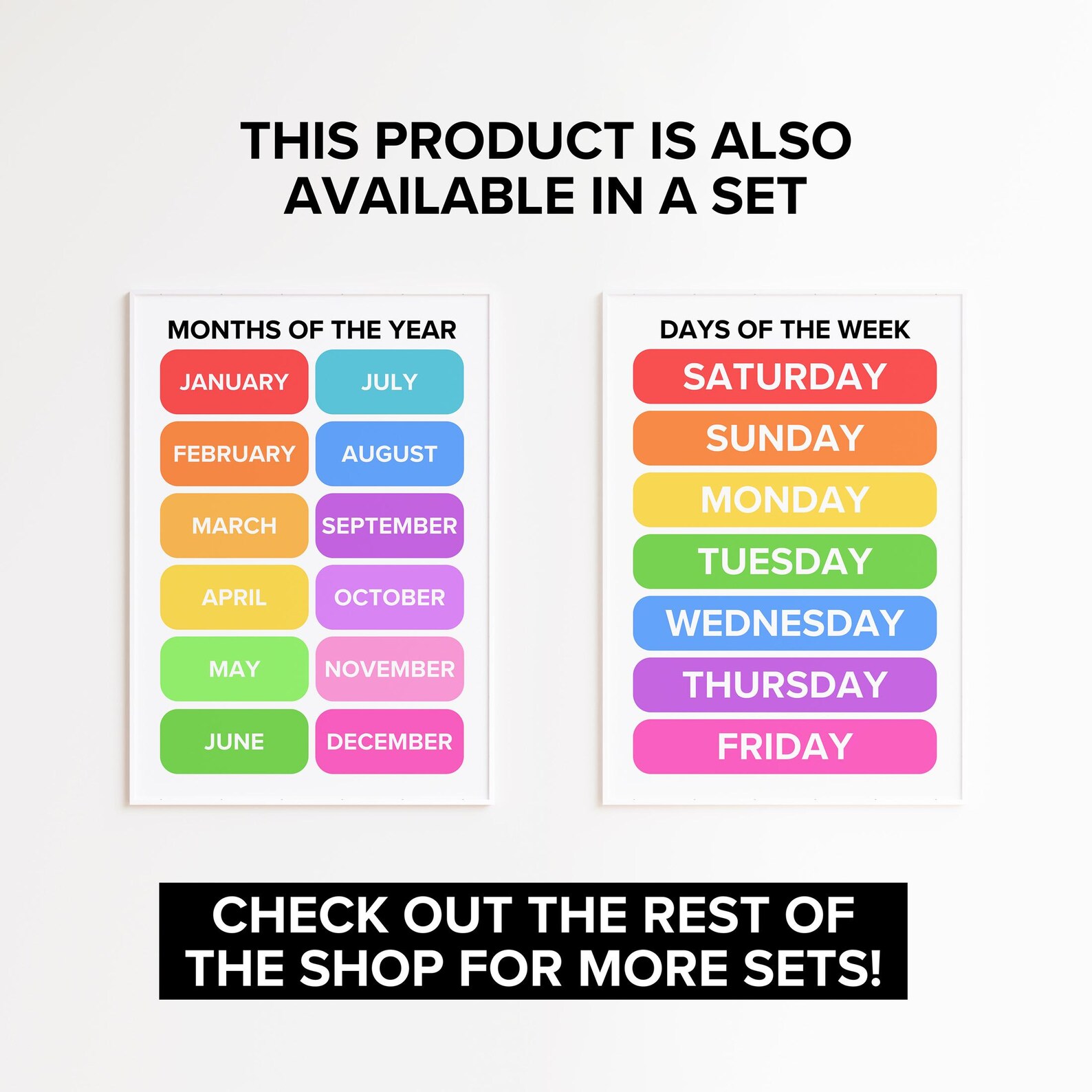 Days of the Week Poster, Saturday Starting Poster, Educational Poster ...