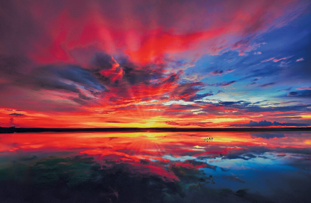 Everglades Coral Springs FL Sunset Print Fabric Tapestry Backlit With ...