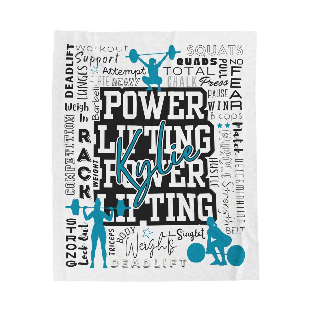 Custom Girls Powerlifting Blanket Personalized Blanket With Name ...