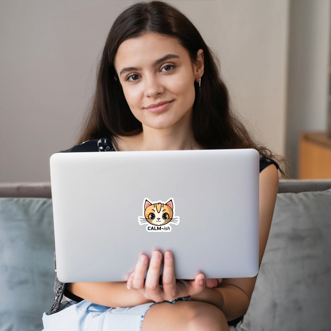 Calm-ish Cat Vinyl Sticker Scratch and UV Resistant - Etsy