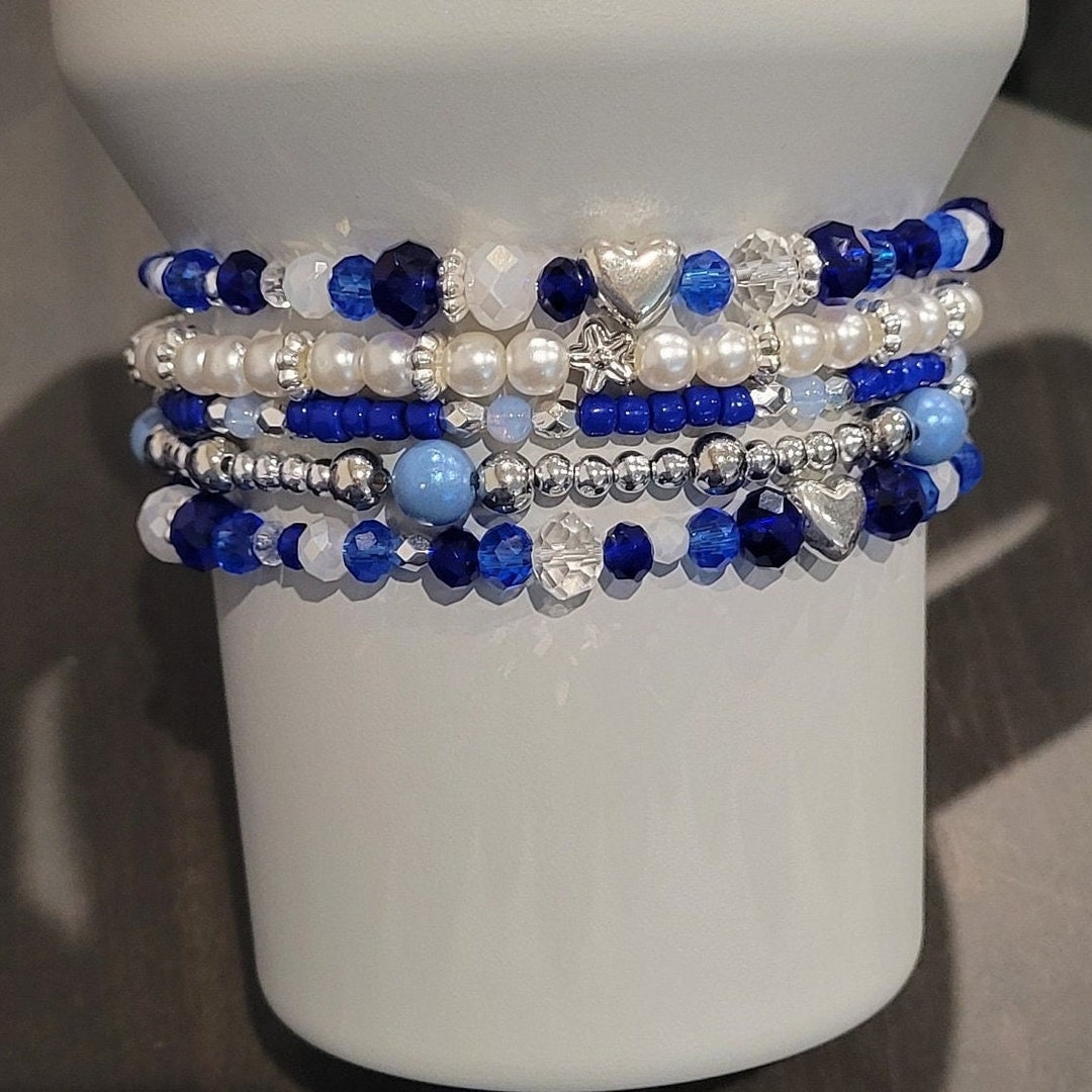 Royal Blue Stanley Cup Accessories / Bracelet Stack for Tumbler - Etsy