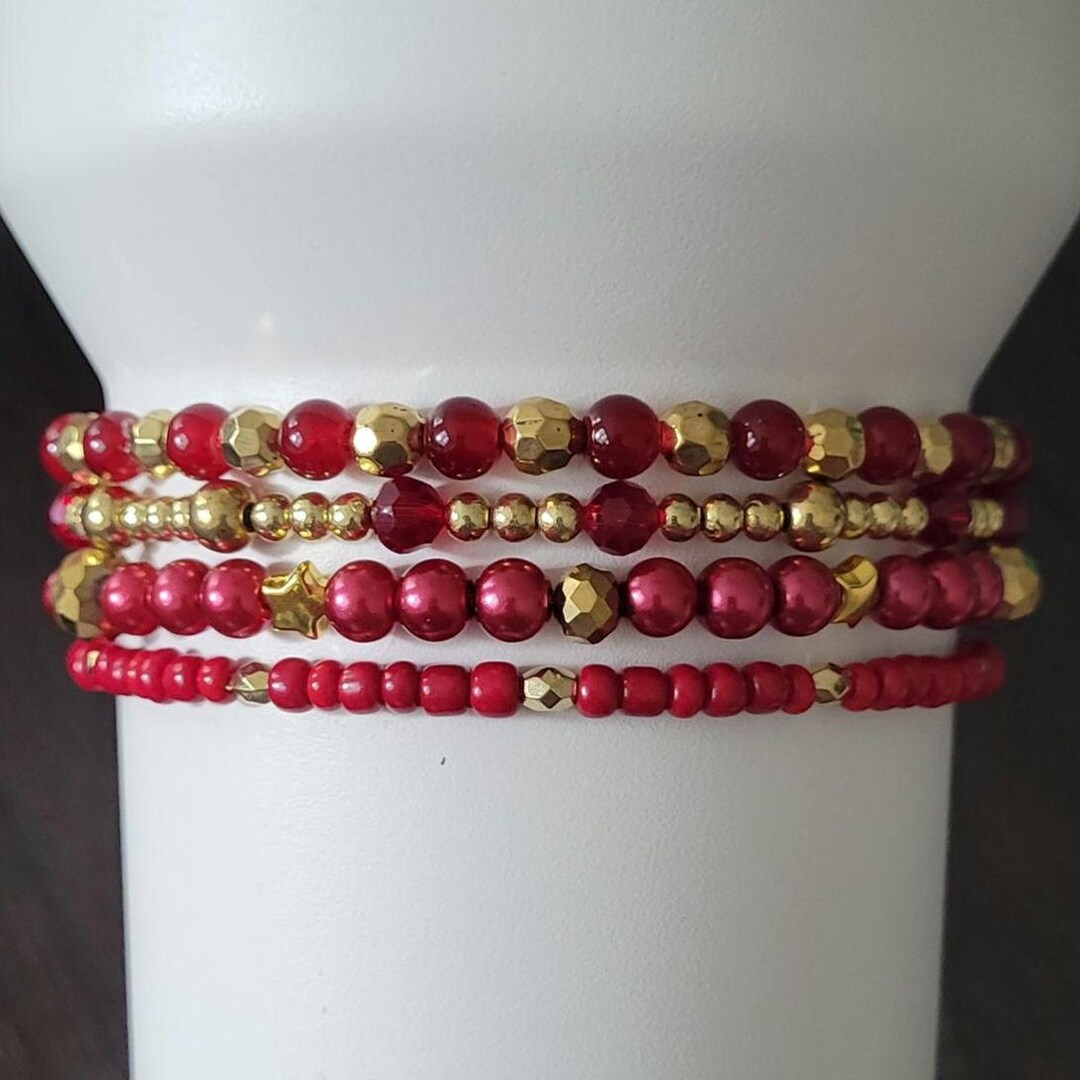 Burgandy Stanley Cup Accessories / Maroon Bracelets for Tumbler - Etsy