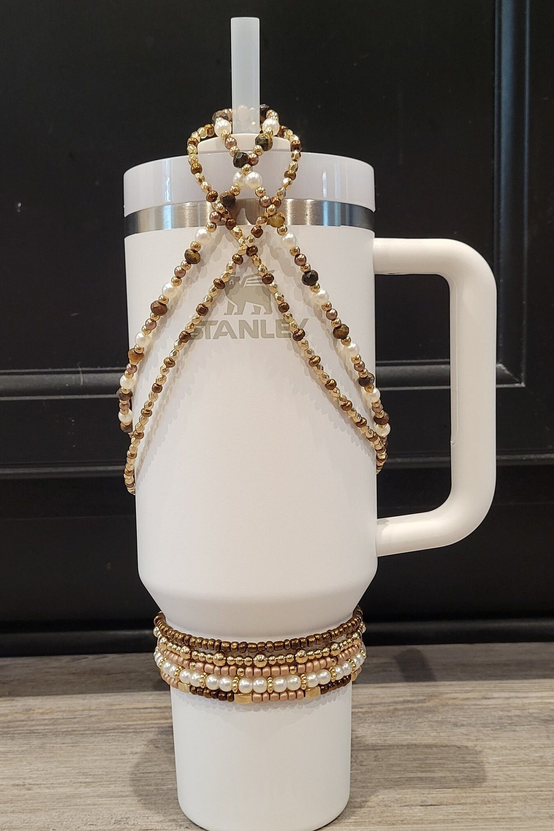 Chocolate Stanley Cup Accessories / Brown and Gold Bracelets for ...