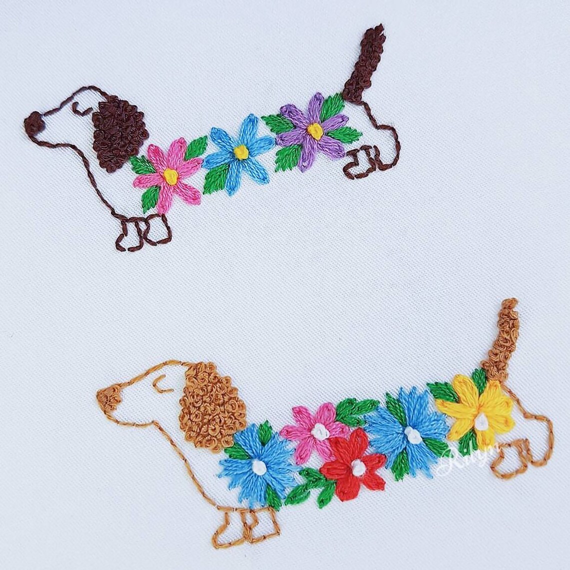 Dachshund Dog Embroidery Pattern Pdf - Etsy