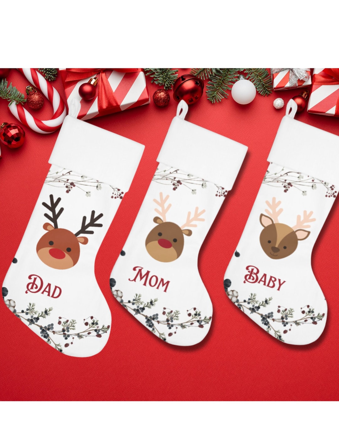 Family Christmas Stockings Christmas Stockings Name Holiday - Etsy