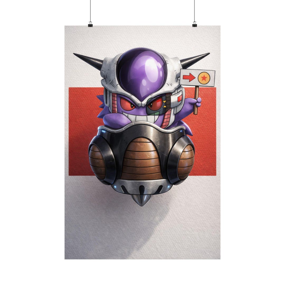 Chibi Frieza in Hover Pod Matte Vertical Poster | Anime Sci-fi Robot ...