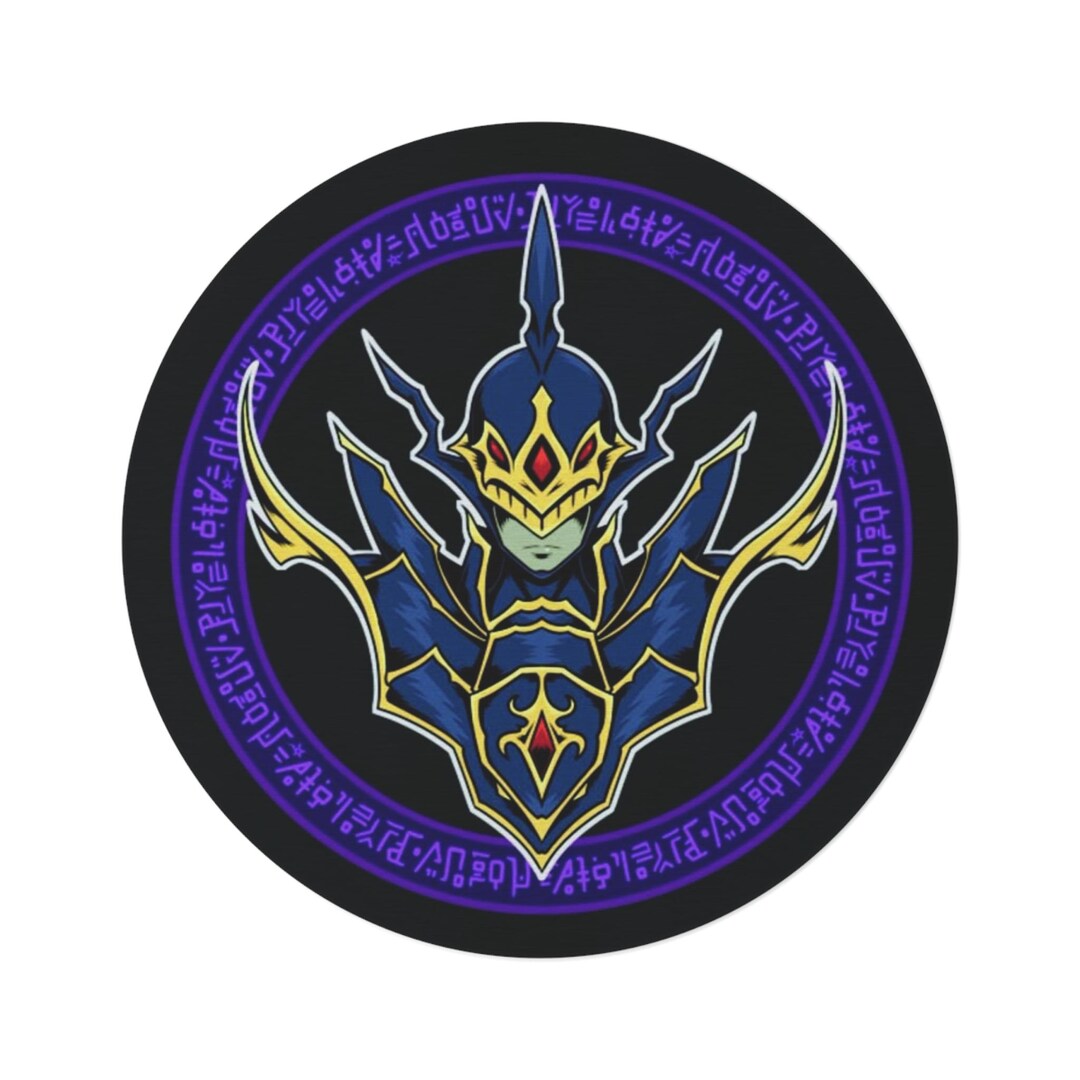 Dark Knight Emblem Round Rug | Mystic Sigil Circle Rug - Etsy