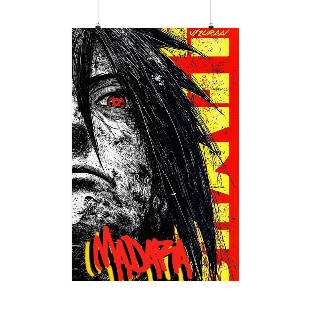 Madara Uchiha Poster Matte Vertical | Anime Villain Art, Red Rinnegan ...