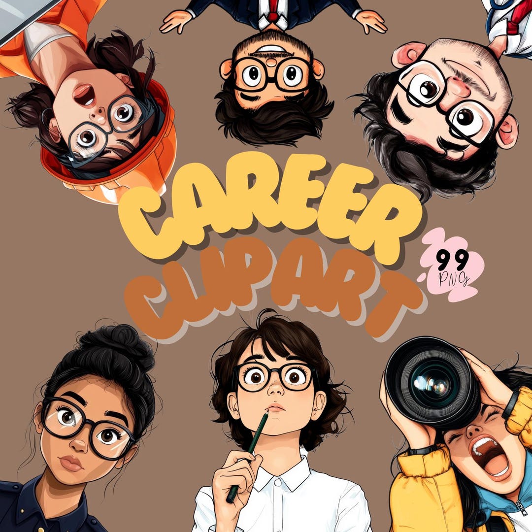 Cartoon Occupation Clipart Bundle: 99 PNG Images (digital Download) - Etsy