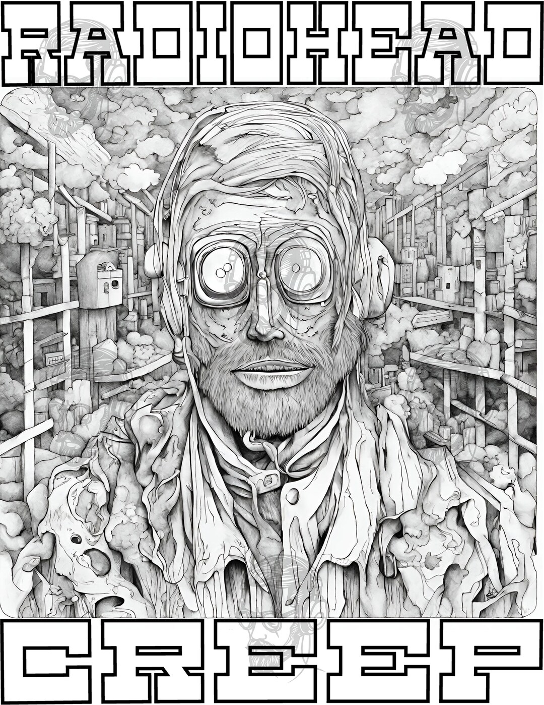 Radiohead Creep Adult Coloring Pages Digital Etsy Australia