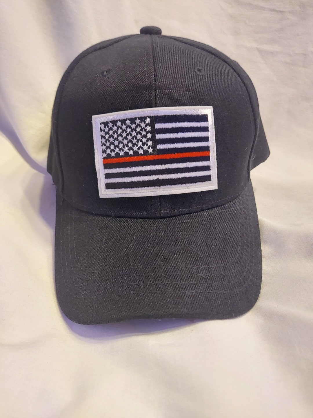 Black Baseball Cap Thin Red Line - Etsy