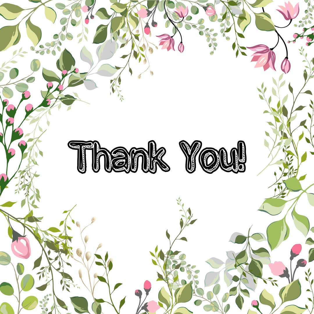 Beautiful Leaf Border Printable Handmade Thank You Card - Etsy