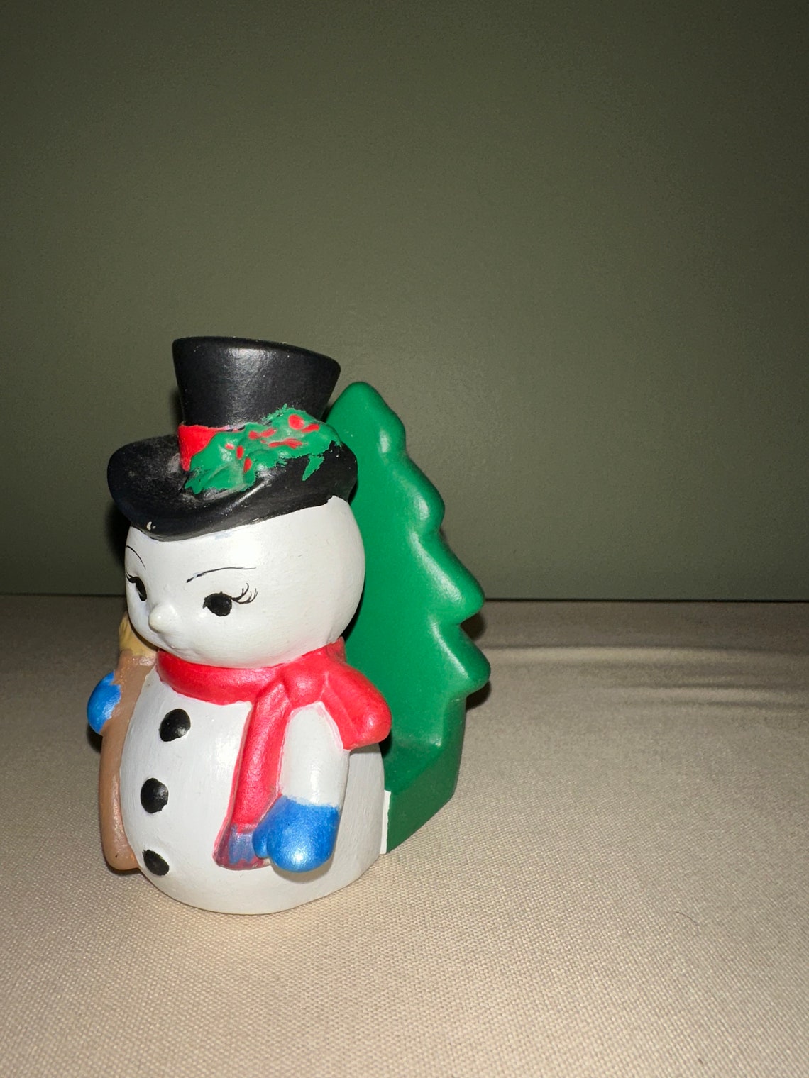 Vintage Lefton Ceramic Christmas Snowman Napkin Holder - Etsy