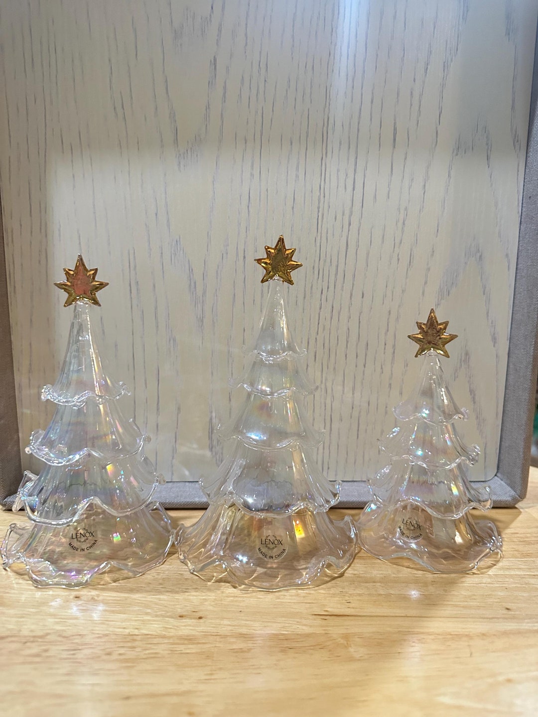 Vintage Lenox Crystal Shimmering Christmas Trees, With 24K Gold Accent ...