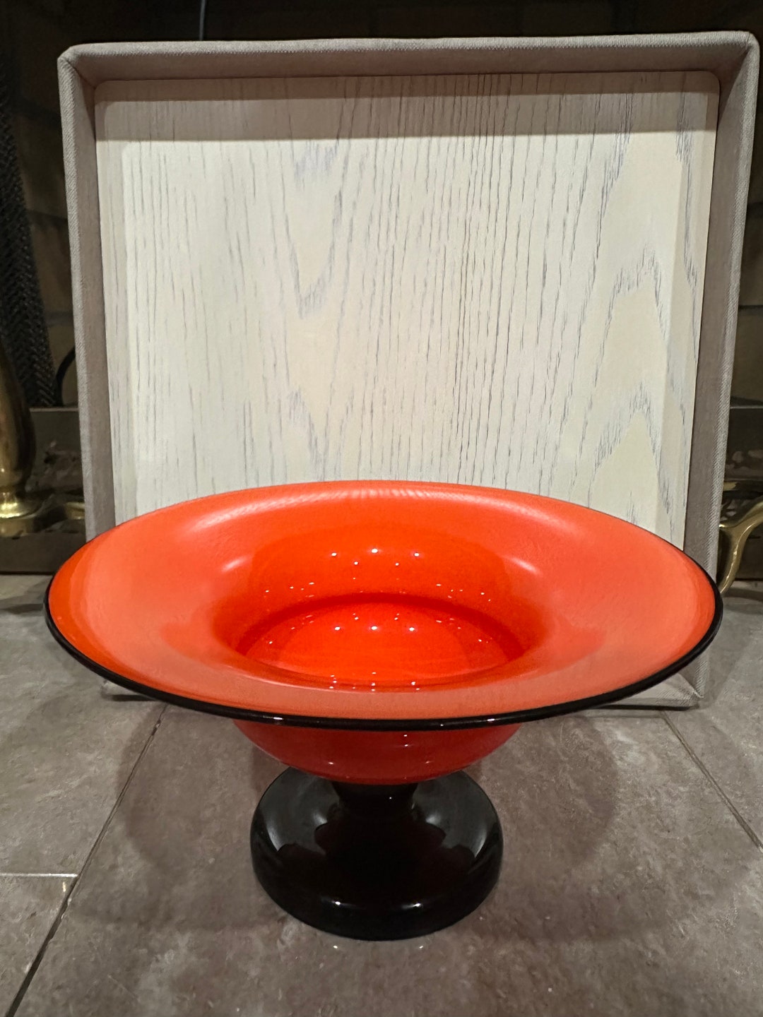 Art Deco Loetz Tango Checkozlvakia Glass Pedestal Bowl, Circa 1920 - Etsy