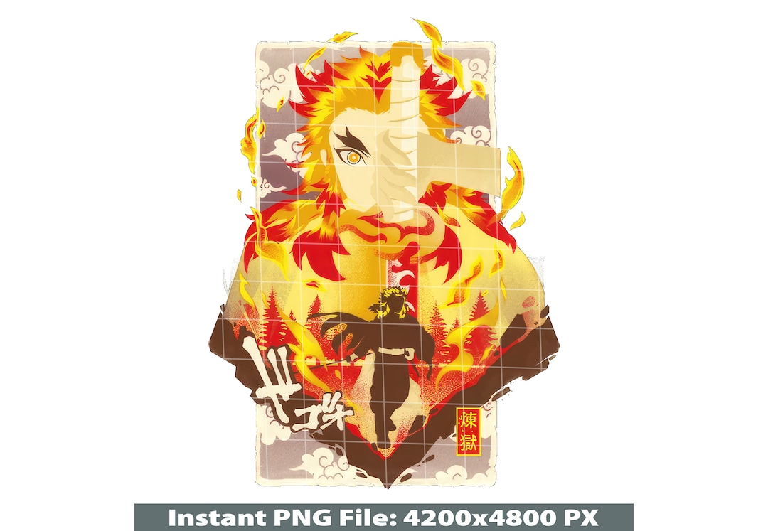Kyojuro Rengoku PNG - Etsy