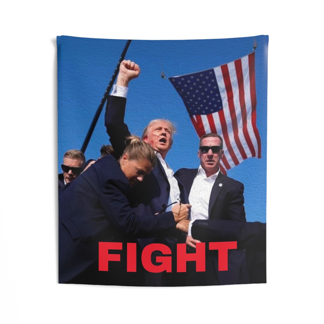 Trump 2024 Assassination Attempt Wall Tapestry / Donald Trump ...