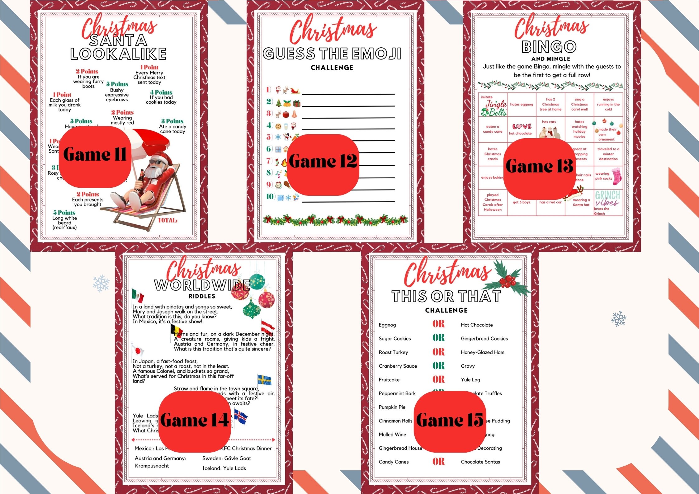 Printable Christmas Bundle, Christmas Party Games Printable, Office ...