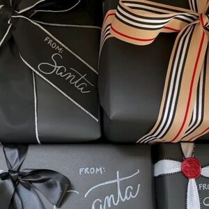 Black Matte Wrapping Paper Write Your Own Message Christmas or Birthday ...