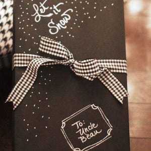 Black Matte Wrapping Paper Write Your Own Message Christmas or Birthday ...