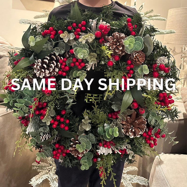 Holiday Christmas Wreath Artificial, Home Decor, Holiday Decorating ...