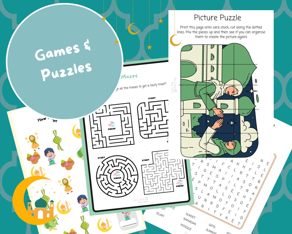 40 Ramadan & Eid Al-fitr Kids Printable Activities Workbook, EYFS, 0-5 ...