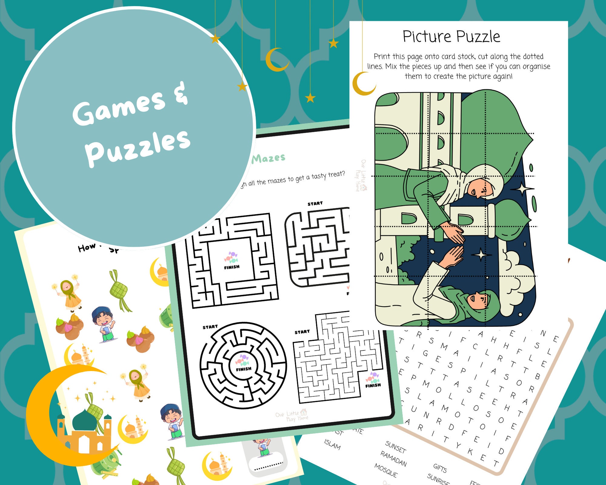 40 Ramadan & Eid Al-fitr Kids Printable Activities Workbook, EYFS, 0-5 ...