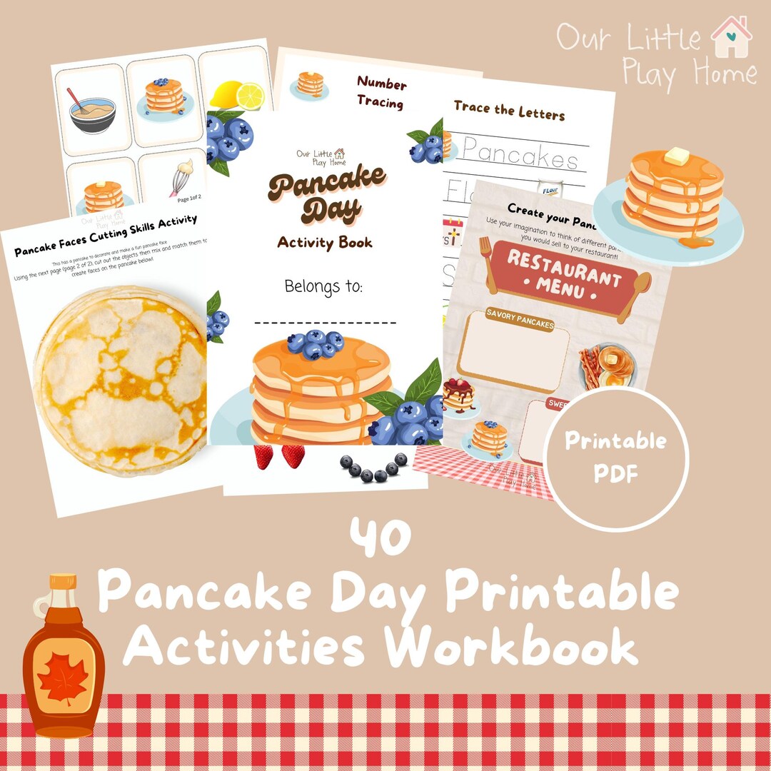 40 Pancake Day Kids Printable Activities Workbook, EYFS, 0-5 Years ...