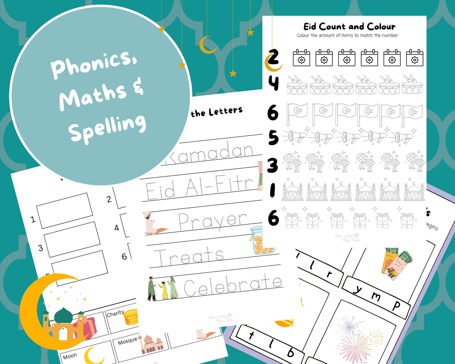 40 Ramadan & Eid Al-fitr Kids Printable Activities Workbook, EYFS, 0-5 ...