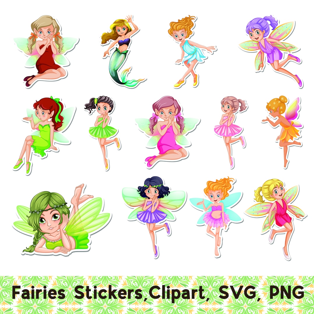 Fairy SVG Bundle, Fairy PNG Bundle, Fairy Clipart, Fairy Sticker, Tooth ...