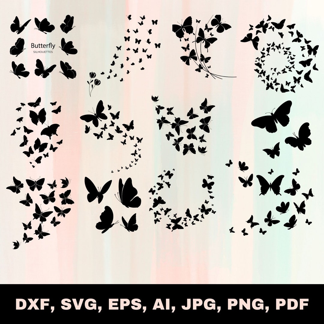 Flying Butterfly Svg, Flying Butterflies Svg, Butterfly Silhouette ...