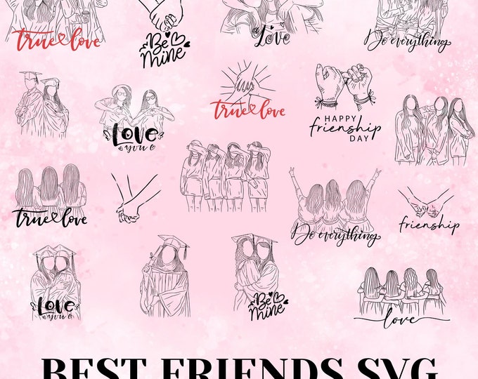 Best Friends Svg Bundle Friendship Day Besties Svg Bestie Squad Svg ...