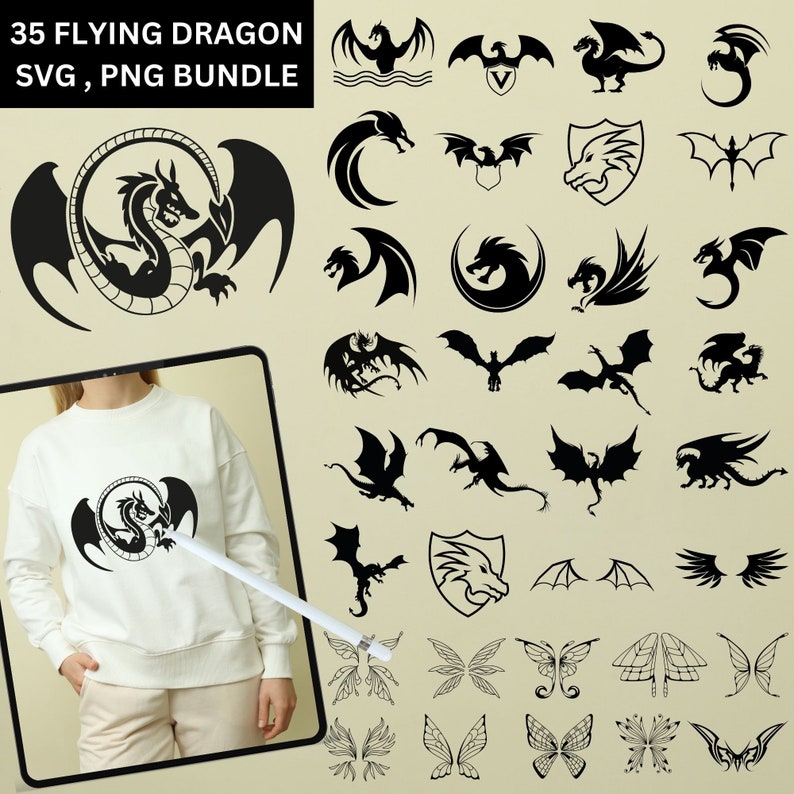 Fourth Wing Dragon Svg, Dragon Silhouette Svg, Flying Dragon Svg ...
