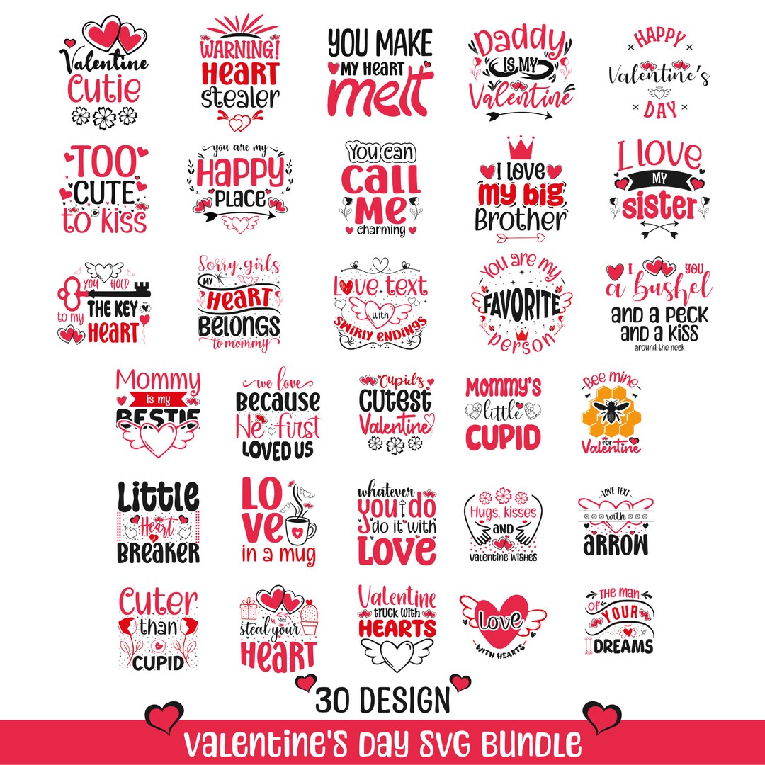 Retro Valentines SVG Bundle, Valentine T Shirts , Cute Valentines Svg ...