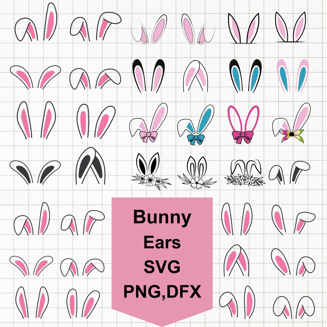Easter Bunny Ears Svg Bundle, Floral Bunny Svg, Rabbit Ears Svg, Cute ...