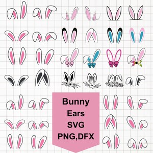 Easter Bunny Ears Svg Bundle, Floral Bunny Svg, Rabbit Ears Svg, Cute ...