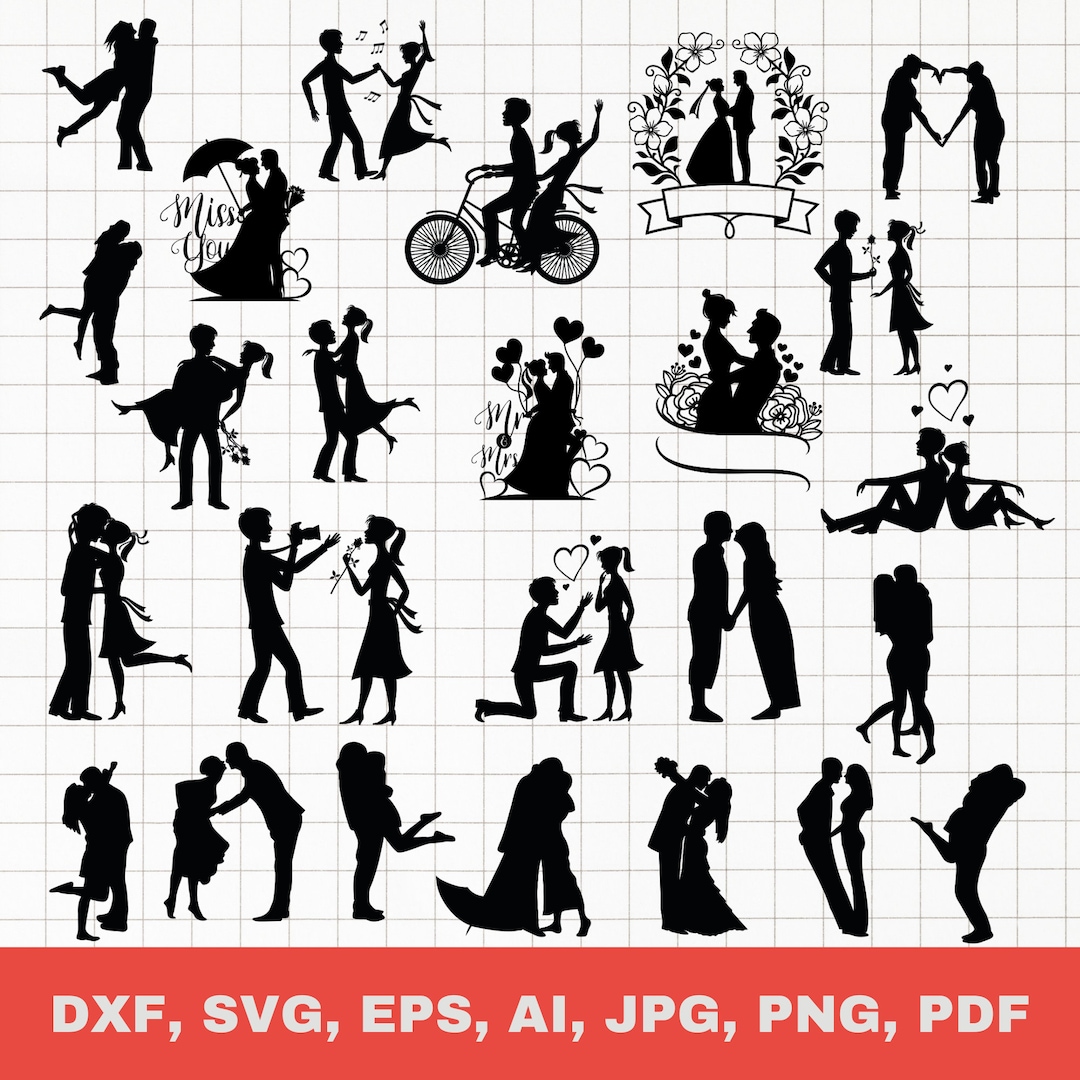 Couple Silhouette Svg, Relationship Svg, Couple Silhouettes, Couple Svg ...