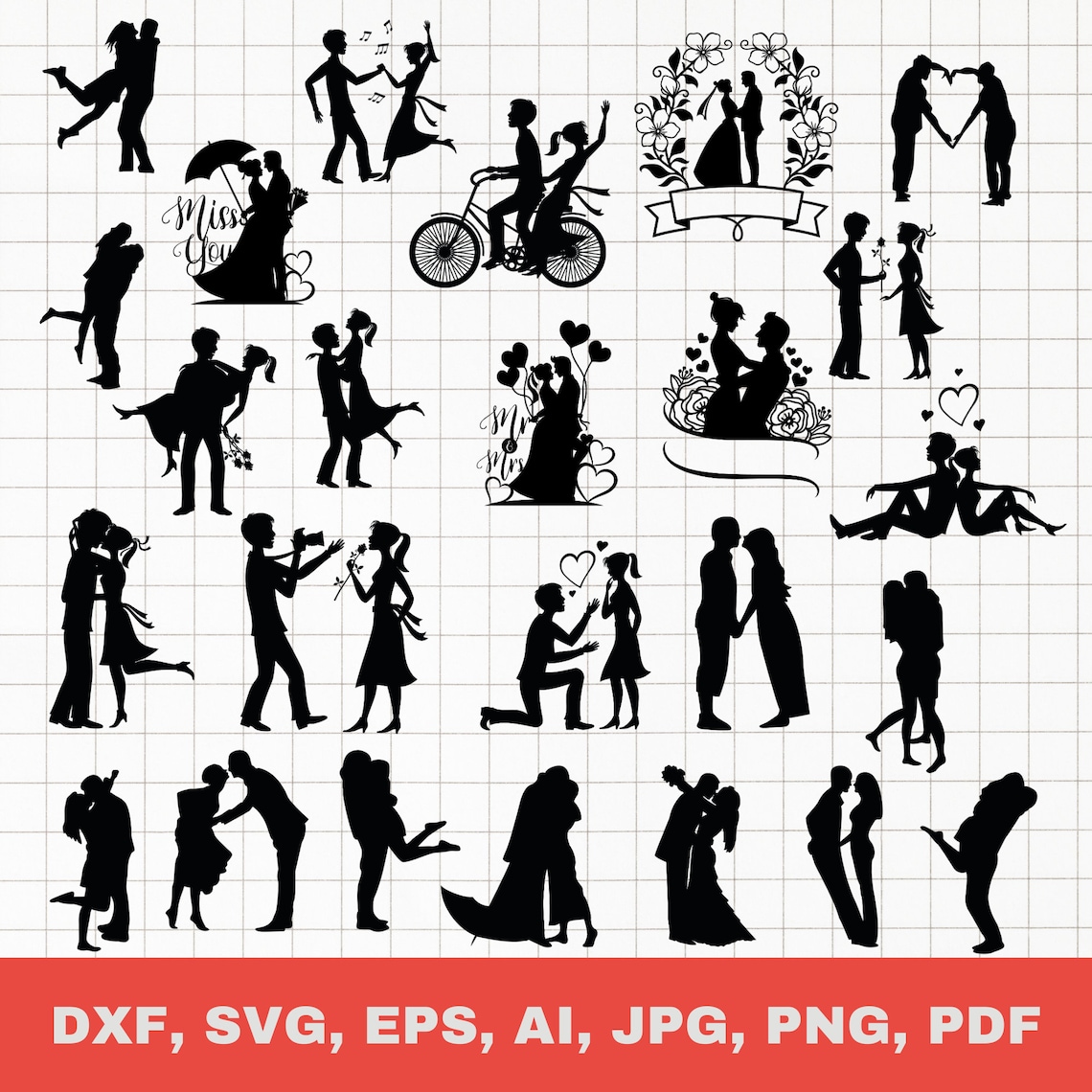 Couple Silhouette Svg, Relationship Svg, Couple Silhouettes, Couple Svg ...