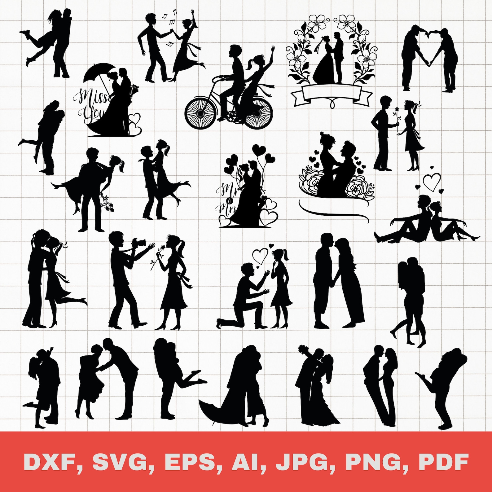 Couple Silhouette Svg, Relationship Svg, Couple Silhouettes, Couple Svg ...