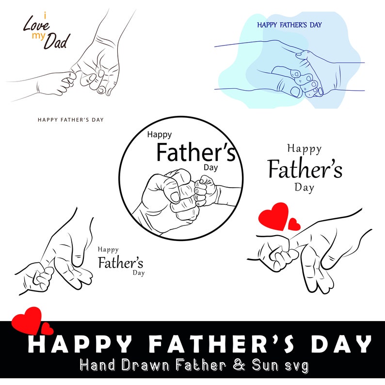 Father and Child Holding Hands Svg, Father and Baby Svg, Digital ...