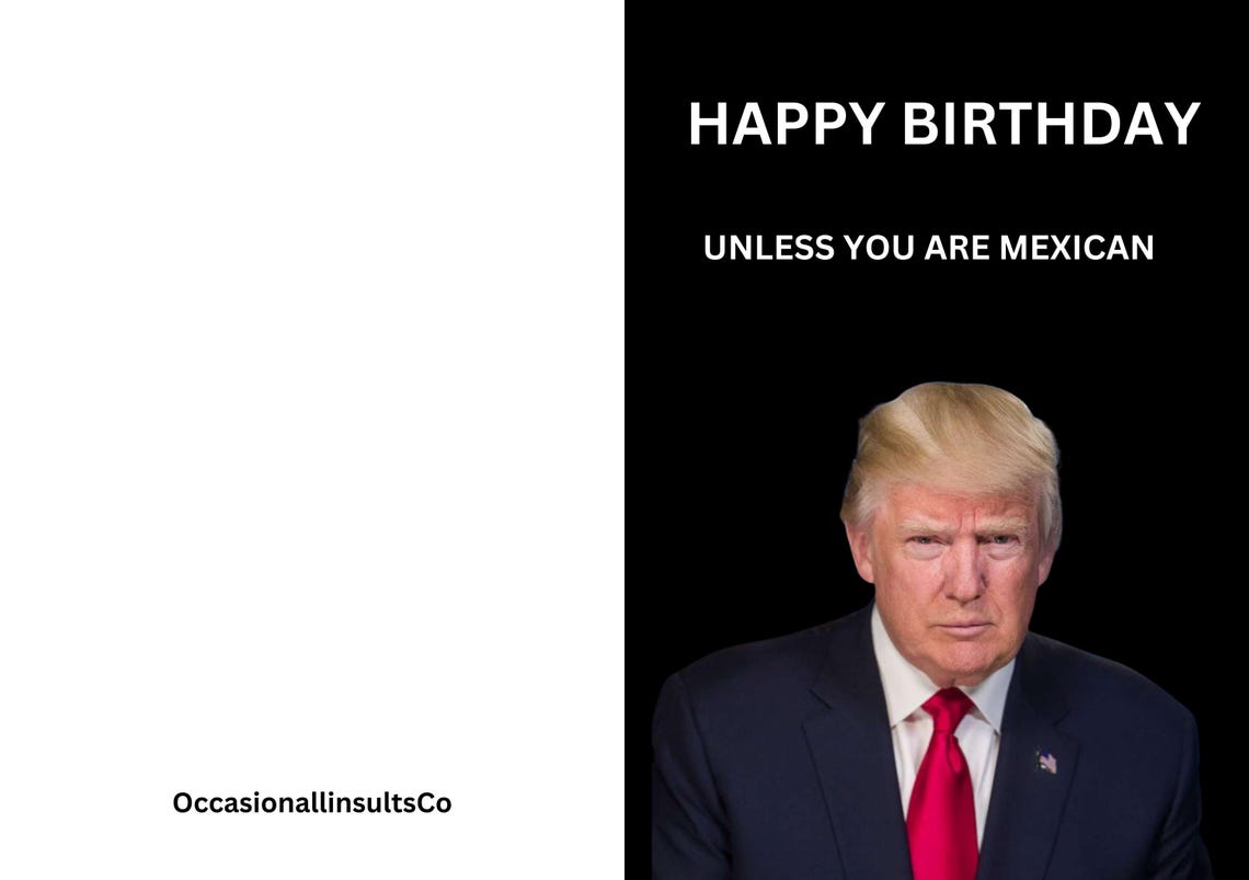 Donald Trump Birthday Card - Etsy