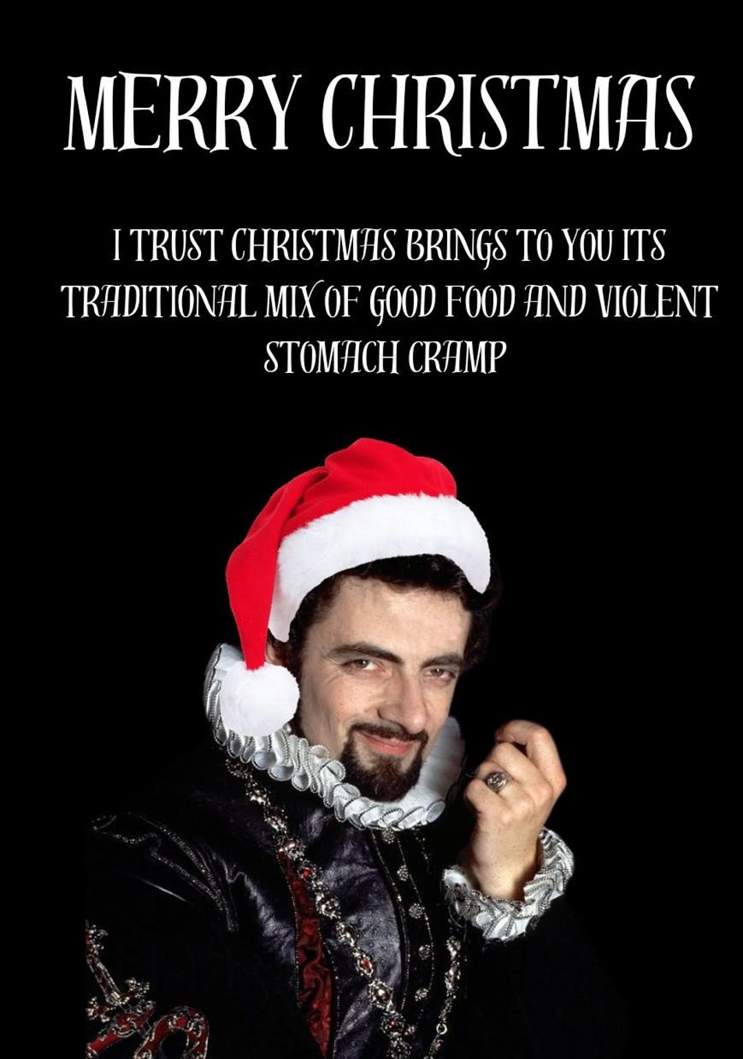 Black Adder Christmas Card - Etsy