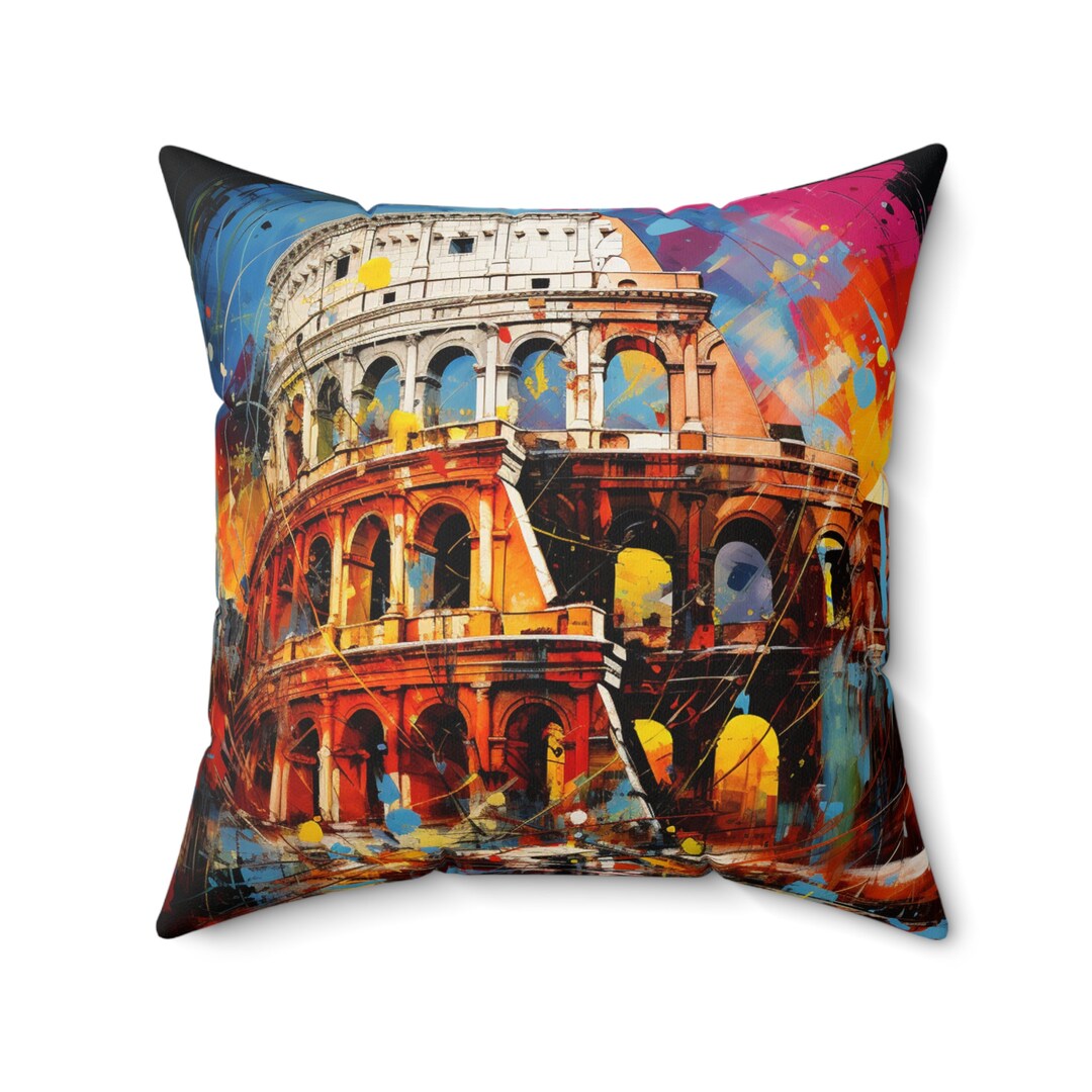 Rome and Coliseum Polyester Square Pillow - Etsy