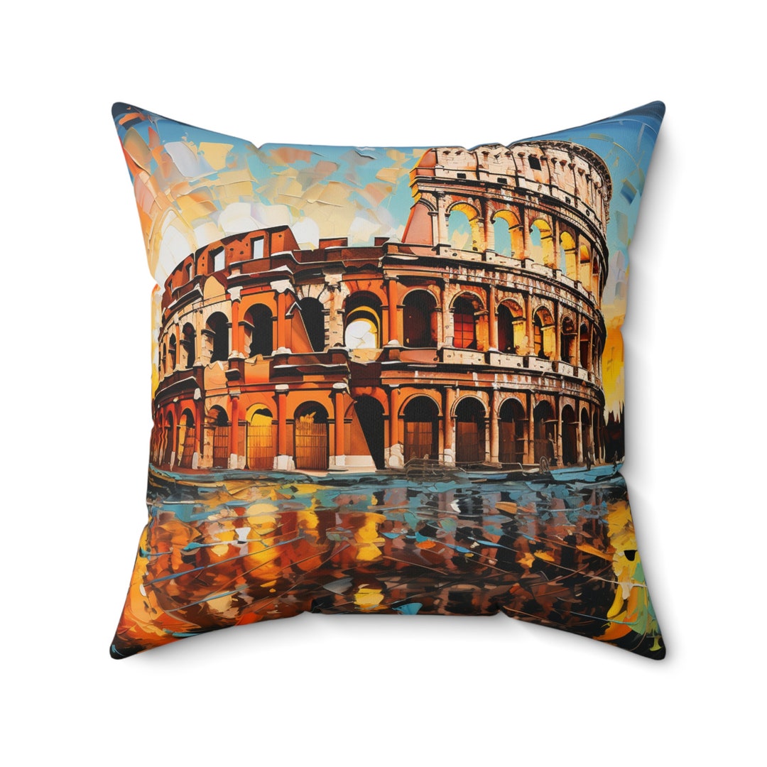 Rome and Coliseum Polyester Square Pillow - Etsy