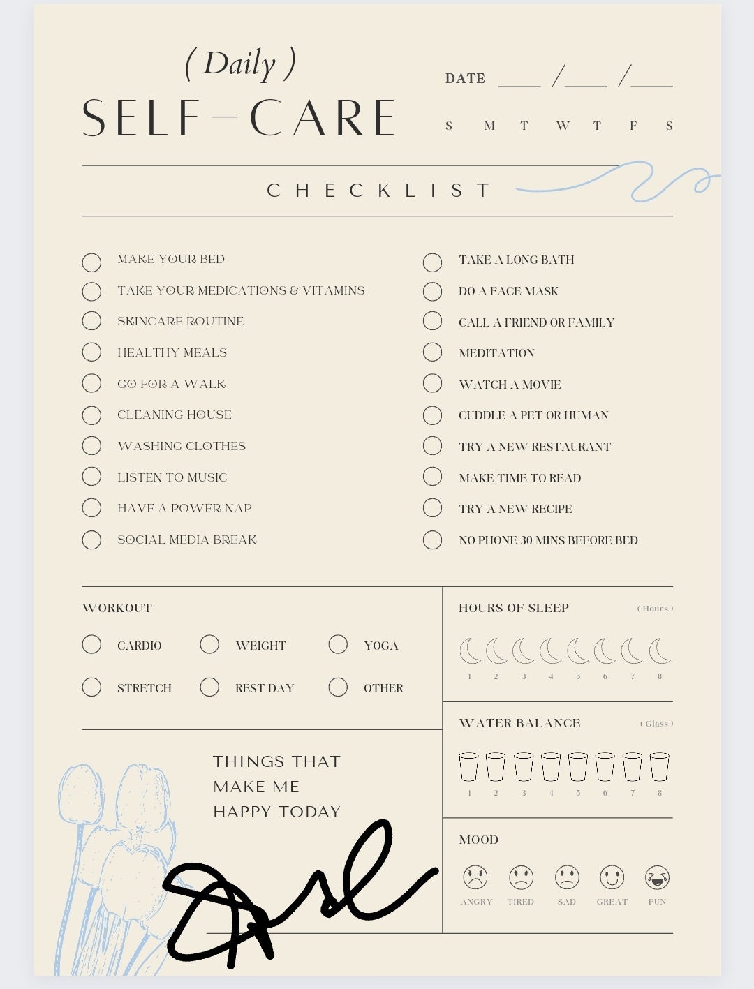 Self Care Diary Digital Journal - Etsy