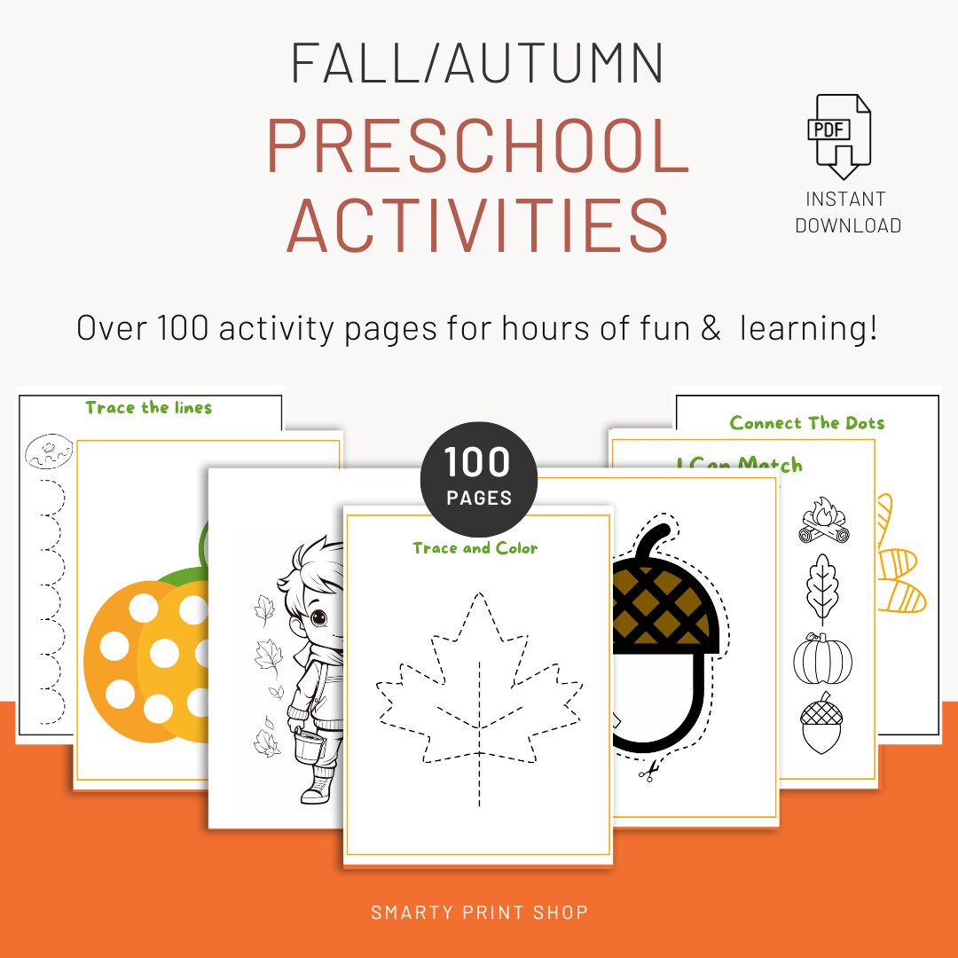 Fall Preschool Unit | Preschool Worksheets Printable | Fall Preschool ...