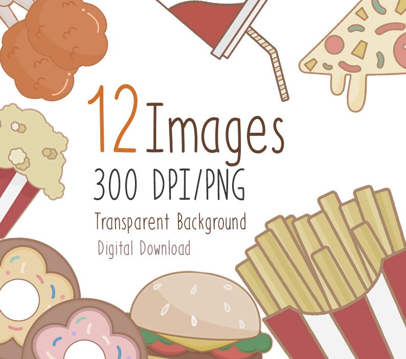 Fast Food Clipart Set, Food Clipart Set, PNG Format , Png File ...