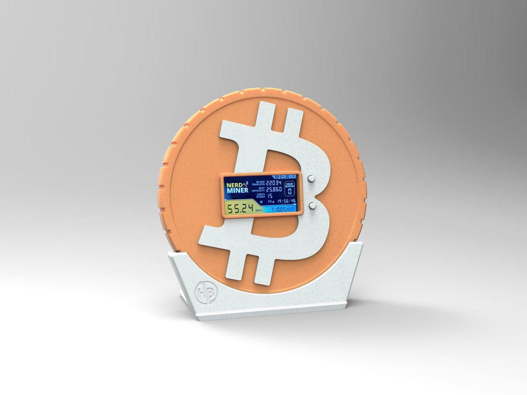 Kreativer BTC-Stat-Monitor im 3D-gedruckten Bitcoin-Logo - Etsy Schweiz