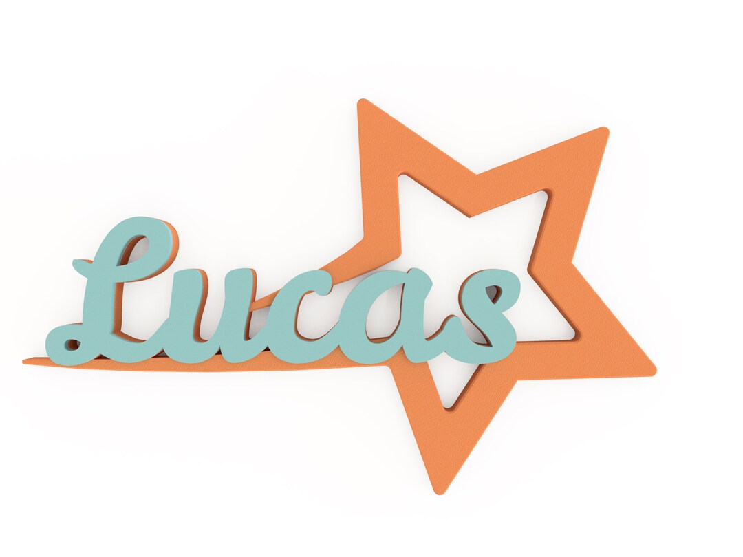 Personalized Name Plate With Star - Unique Wall Decoration and Door ...