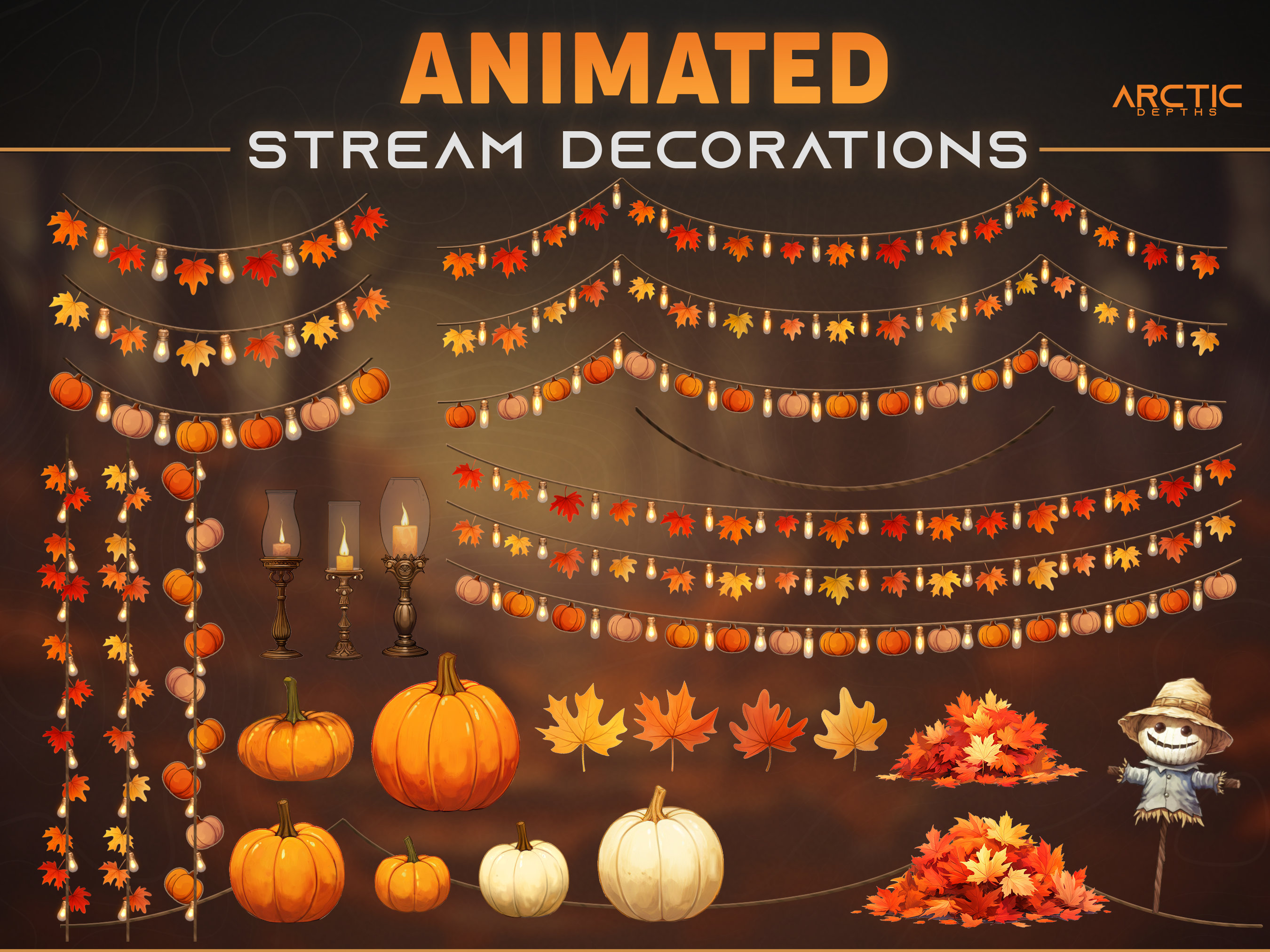 Animated Stream Decoration - Autumn - Fall Thanksgiving Decorations ...